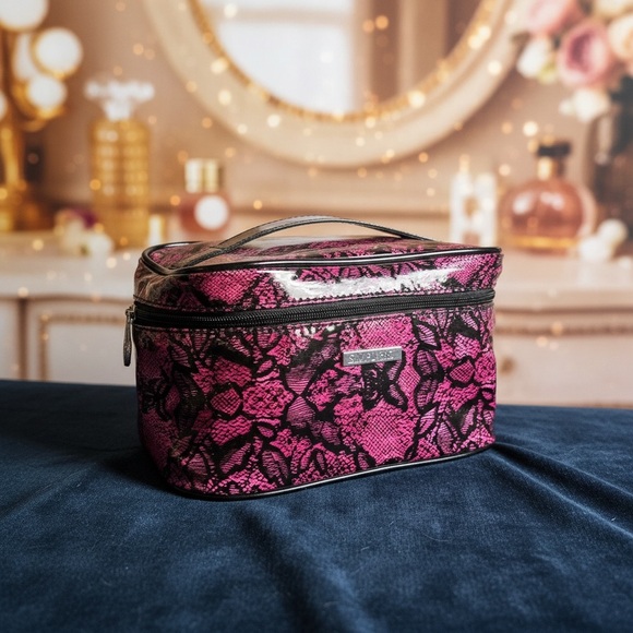 Simply Basic | Bags | Chic Pink Snake Print Cosmetic Case | Poshmark